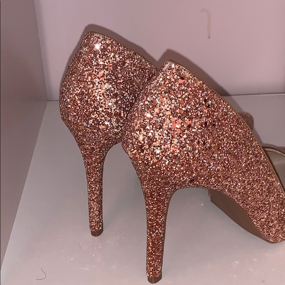 Charlotte Russe | Shoes | Rose Gold Glitter High Heels | Poshmark